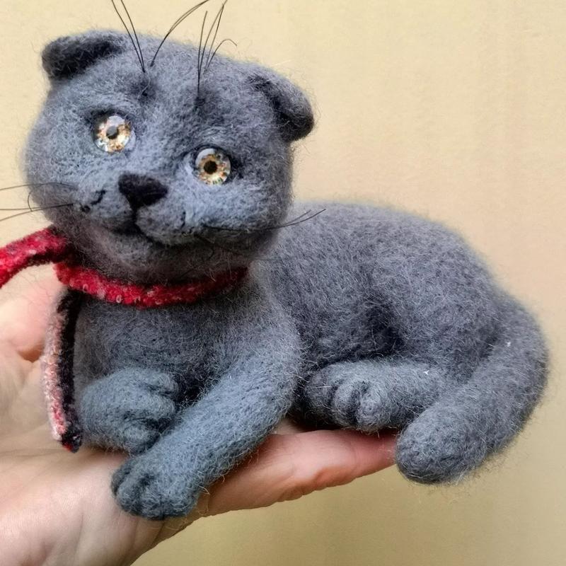 Валяная игрушка кот, британский кошка игрушка, валяные игрушки на заказ ...