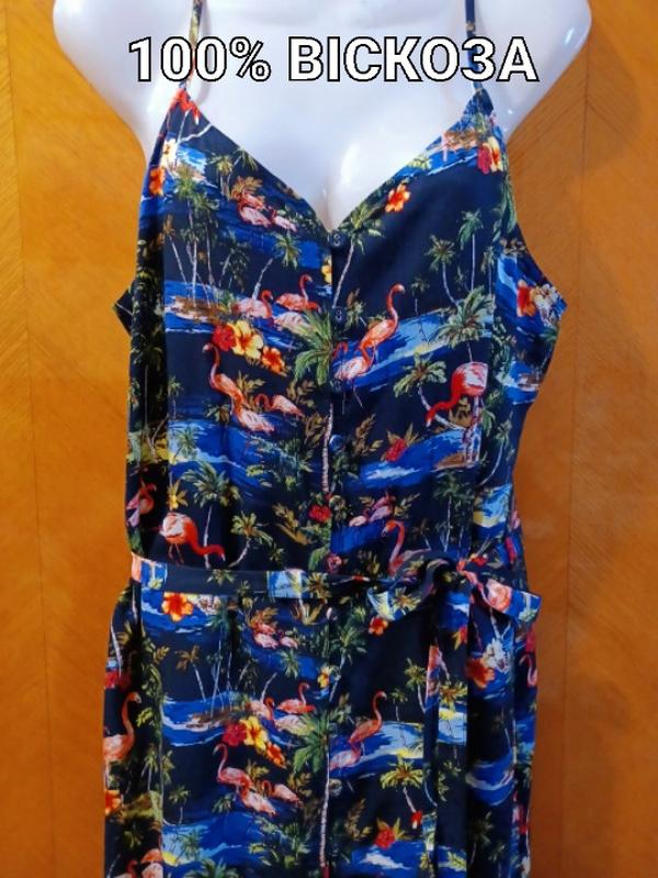 100 вискоза красивый сарафан р 12 от Tu птицы цветы пальмы — цена 250 грн в каталоге