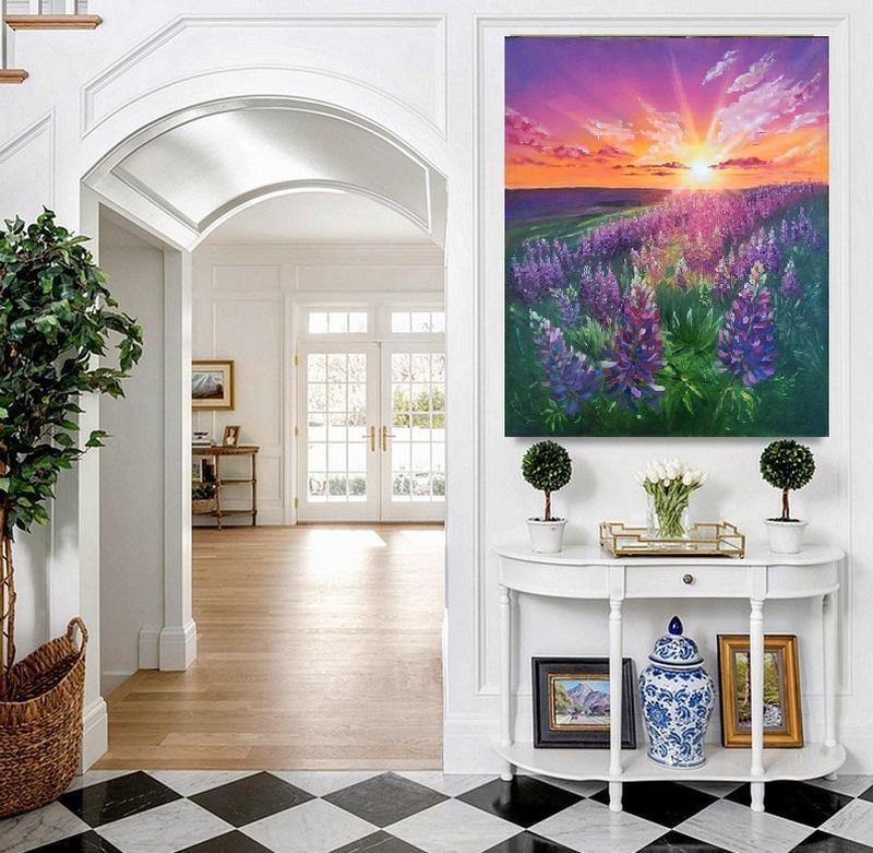 Люпины на закате — цена 2000 грн в каталоге Картины Купить товары для дома и быта по доступной