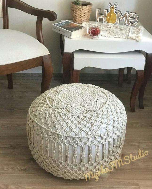 Вязаний пуф макраме — ціна 6500 грн у каталозі Безкаркасні меблі Купити товари для дому та