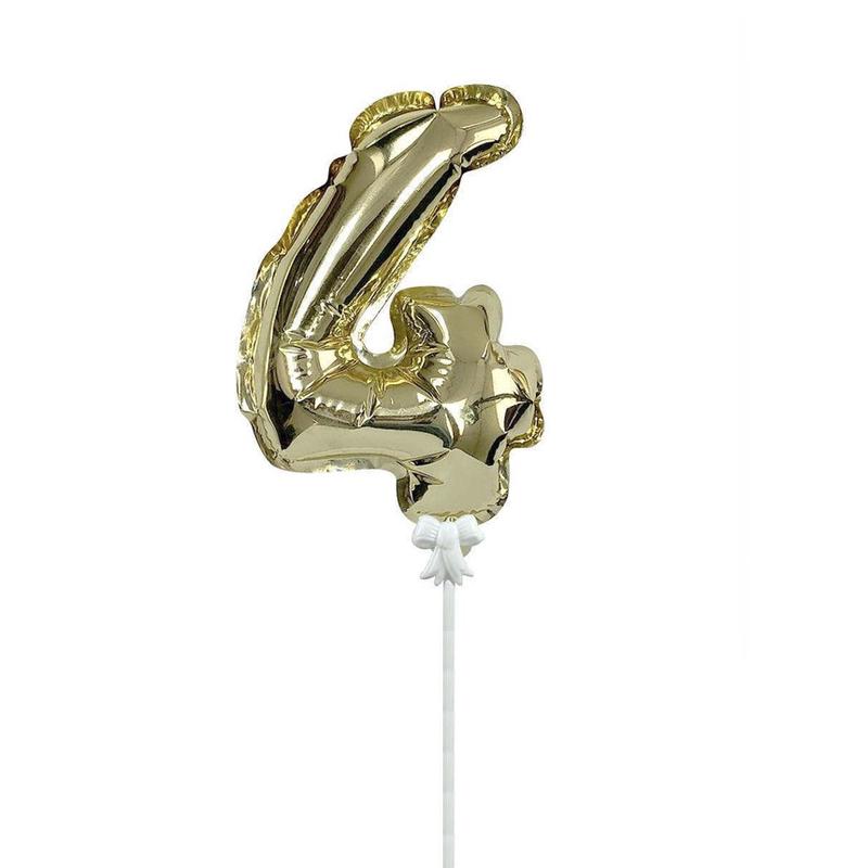 Кулька цифра в торт золото 4 — ціна 99 грн у каталозі Кульки Купити