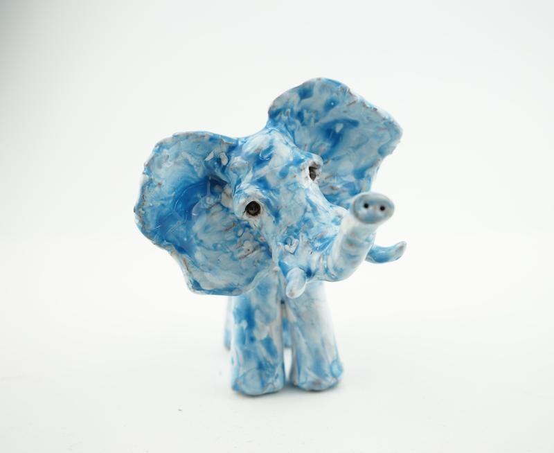 Фигурка слона белого синий статуэтка слон — цена 290 грн в каталоге