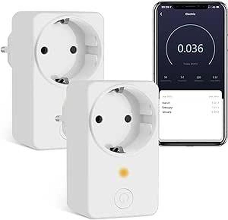 Loratap 2 шт Wi Fi розетка Alexa Wireless 16a вимірювач споживання