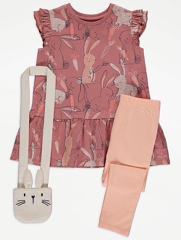 Красивий комплект сукня туніка лосини та сумочка на дівчинку 4 5