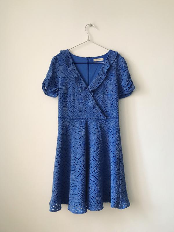 😍 дуже гарна мереживна сукня лазурового кольору Oasis синя блакитна сукня синэ блакитне плаття