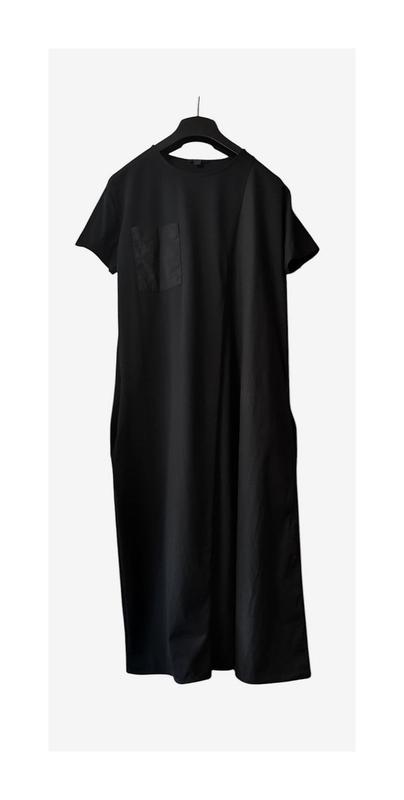 Довге бавовняне плаття Cos плаття футболка котон дизайнерське плаття від сосу базове чорне