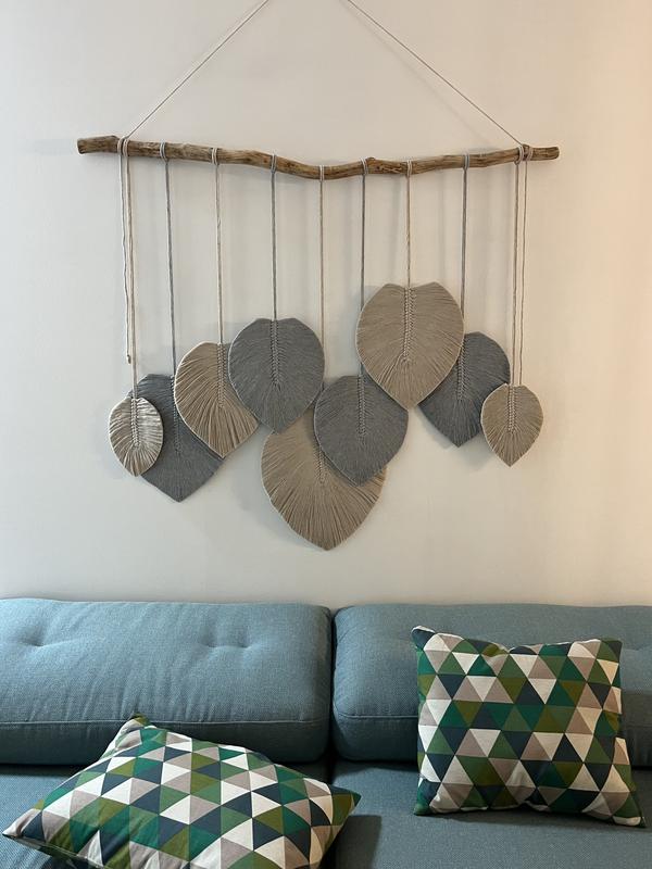 Панно макраме великі листочки — ціна 2500 грн у каталозі Панно Купити товари для дому та побуту