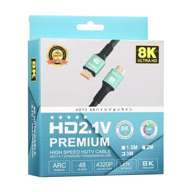 Кабель hdmi-hdmi 2.1v 3m 8k 120 fps — цена 320 грн в каталоге Комплектующие для TV техники ...