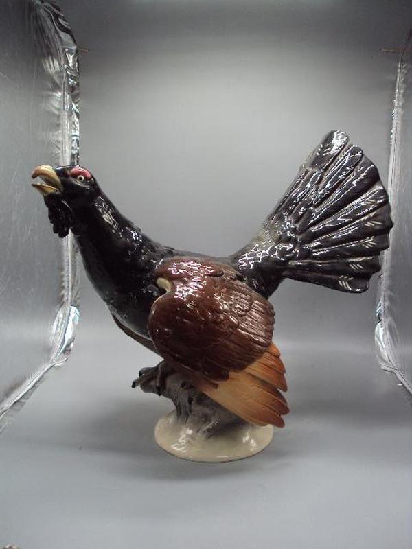 Фігура порцеляна статуетка німеччина Katzhütte Hertwig Co птиця глухар фазан тетерев висота 41