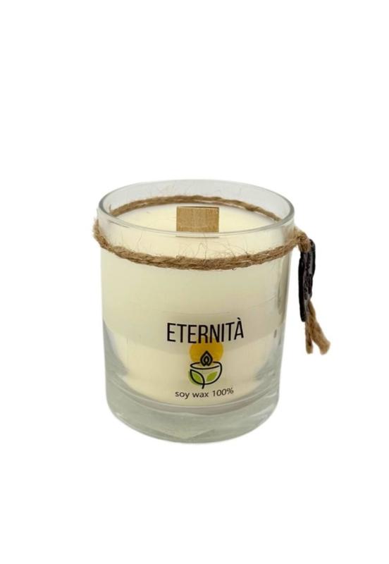 Свеча соевая 250 мл Eternita деревянныйпрястье стеклянный подсвечник множество ароматов — цена