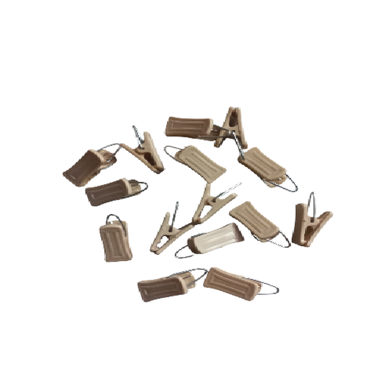 Затискачі прищіпки для штор пластикові бежеві 50 шт уп — ціна 85 грн у каталозі Карнизи Купити