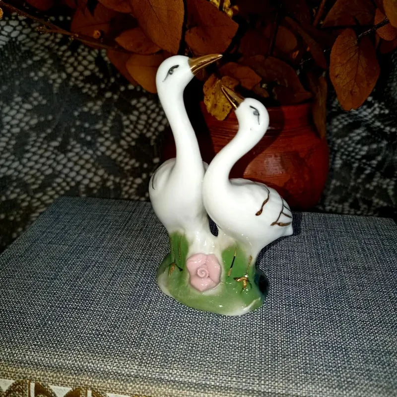 Статуетка пара чапель журавлі птахи фаянс фарфор подарунок — ціна 264 грн у каталозі Статуетки