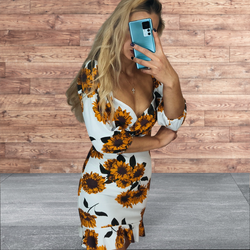 Сукня трендова сукня сукня соняшники платье подсолнухи — ціна 95 грн у каталозі Сукні міді