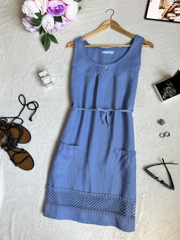 Лляне плаття міді великого розміру Zara Handm Cos плаття льон плаття з мереживом міді плаття з