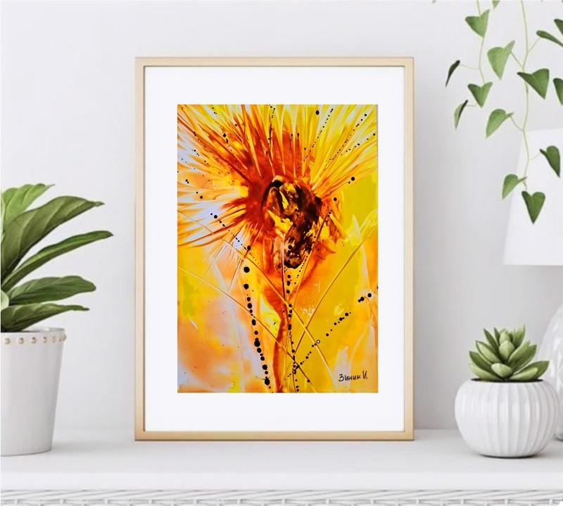 Авторська картина квіти єнкаустика — ціна 1800 грн у каталозі Картини Купити товари для дому