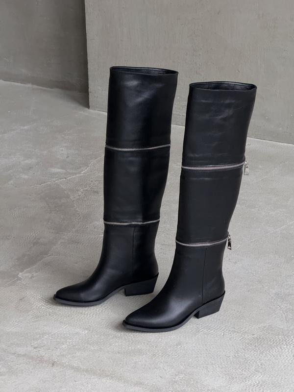 Код 9890🍂🍃демі чоботи козаки трансформери натуральна шкіра чорні — ціна 4600 грн у каталозі