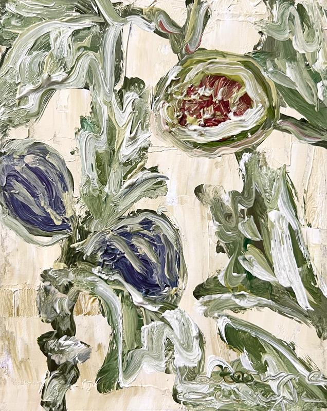 Маленька картина олійними фарбами інжир декор кухні живопис — ціна 300 грн у каталозі Картини