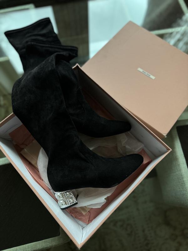 Ботфорти в стилі Miu Miu — ціна 2700 грн у каталозі Чоботи Купити жіночі речі за доступною ціною