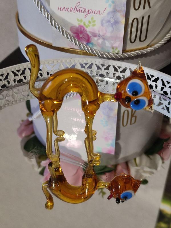 Скляна фігурка котика — ціна 150 грн у каталозі Статуетки Купити товари для дому та побуту за