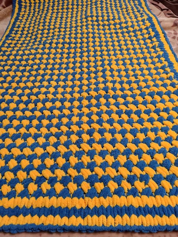 Плед з пряжі Alize Puffy під замовлення — ціна 1000 грн у каталозі