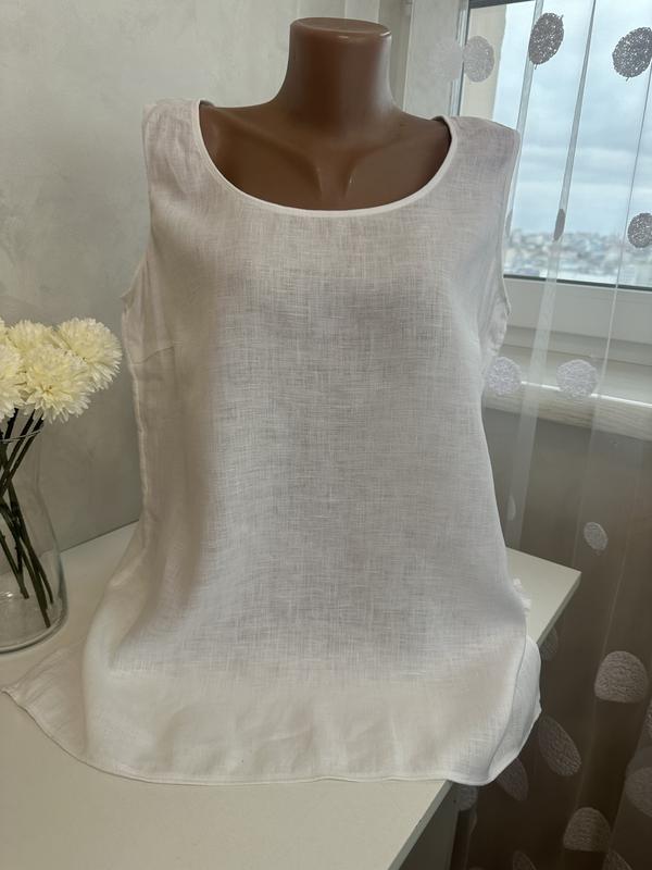 Білий новенький з льону топ marco pesci — ціна 300 грн у каталозі Топи ...
