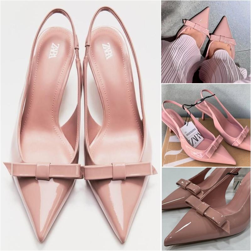 Відкриті туфлі слінгбеки на підборах Zara зара — ціна 1390 грн у каталозі Туфлі Купити жіночі