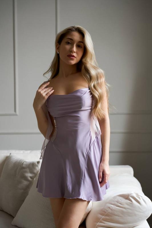 Пеньюар сукня комбінація міні з сіточкою трусики 4 кольори — ціна 780 грн у каталозі Пеньюари