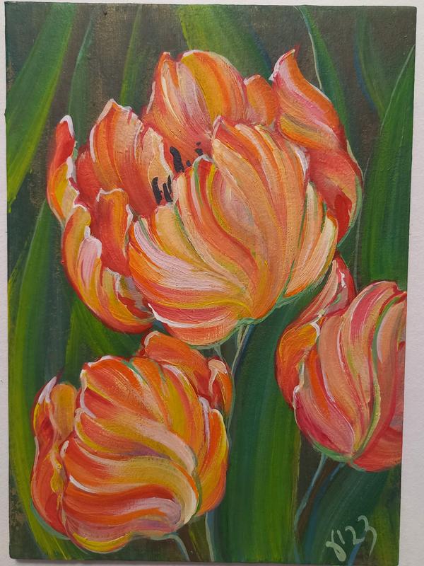 Картина акрилом тюльпан — цена 180 грн в каталоге Картины Купить товары для дома и быта по