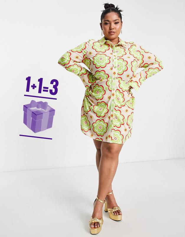 Платье рубашка Asos 24рр батал — цена 395 грн в каталоге Короткие платья Купить женские вещи по