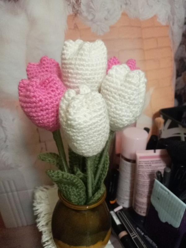 Вязаные цветы букеты🌷🌷🌷 — цена 150 грн в каталоге Искусственные цветы Купить товары для дома и