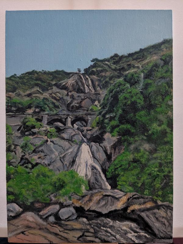 Авторська картина водоспад дудхсагар — ціна 400 грн у каталозі Картини Купити товари для дому