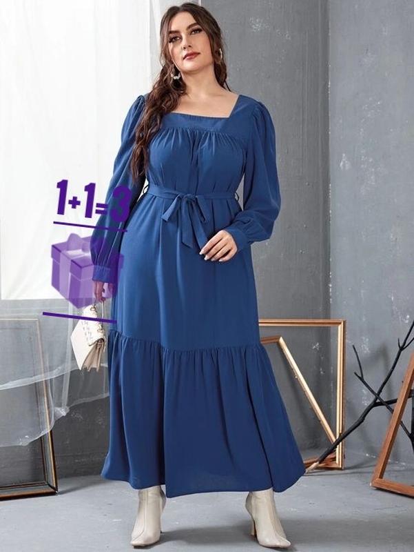 Длинное платье с поясом shein 4xl — ціна 396 грн у каталозі Довгі сукні Купити жіночі речі за ...