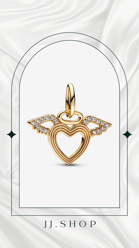 Срібна намистина шарм крилате серце Pandora пандора 782508c01 з покриттям 14к золотом — ціна