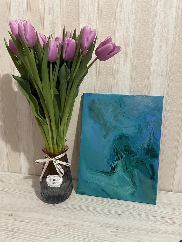 Готова картина у техніці флюїд арт — цена 1800 грн в каталоге Картины Купить товары для дома и