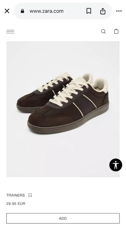 Кеди у популярному шоколадному кольорі від бренду Zara — ціна 1450 грн у каталозі Кеди Купити