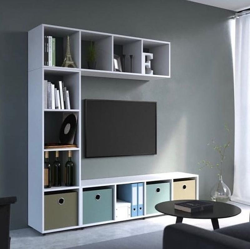 Модульні полиці стінка стелажі сучасна тв тумба тумба з полицями — ціна 4299 грн у каталозі