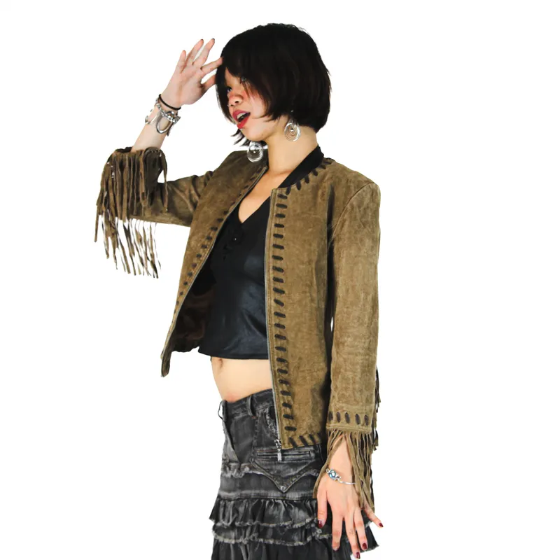 Екслюзивний замшевий жакет/куртка бахрома🤎paul berman🤎 — ціна 420 грн у ...