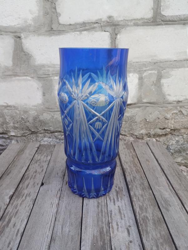 Ваза синє скло вінтаж — ціна 350 грн у каталозі Вази Купити товари для дому та побуту за