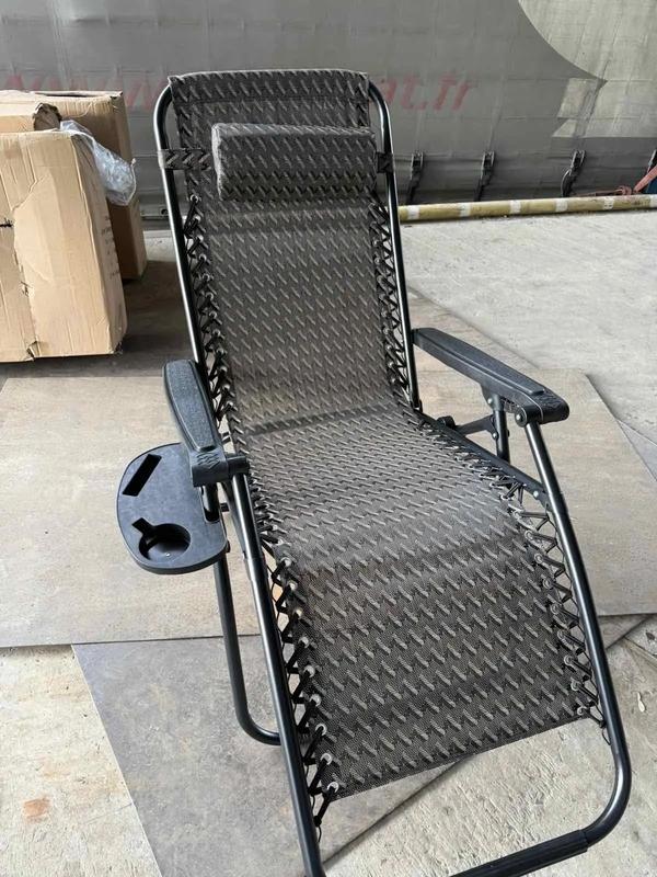 Садовое кресло шезлонг до 120 кг cкладной шезлонг для дачи zero gravity xxl (с подстаканником ...
