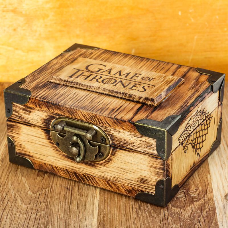 Скринька з дуба та шкіри гра престолів Game Of Thrones — ціна 750 грн у каталозі Скриньки