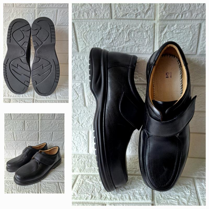 Новые 100 кожа мужские черные туфли на липучке — цена 450 грн в каталоге Туфли Купить мужские