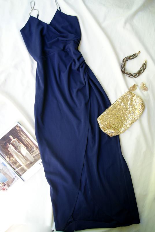 Довга вечірня сукня кобмінація бретелі стрази від Quiz — ціна 550 грн у каталозі Вечірні сукні