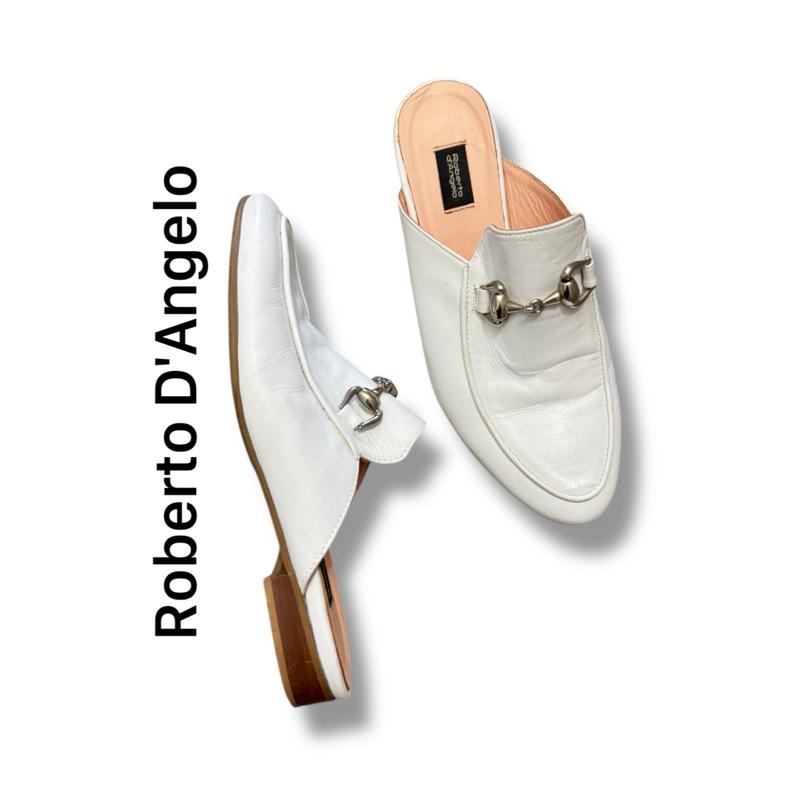 Мюлі roberto d'angelo italy натуральна шкіра білого кольору з ...