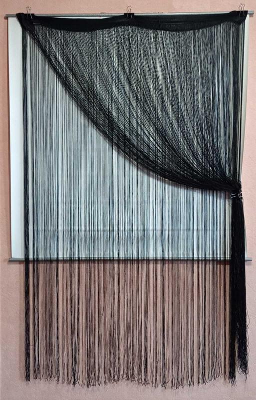 Однотонні ниткяні штори чорного кольору 2 штуки — ціна 400 грн у каталозі Штори Купити товари