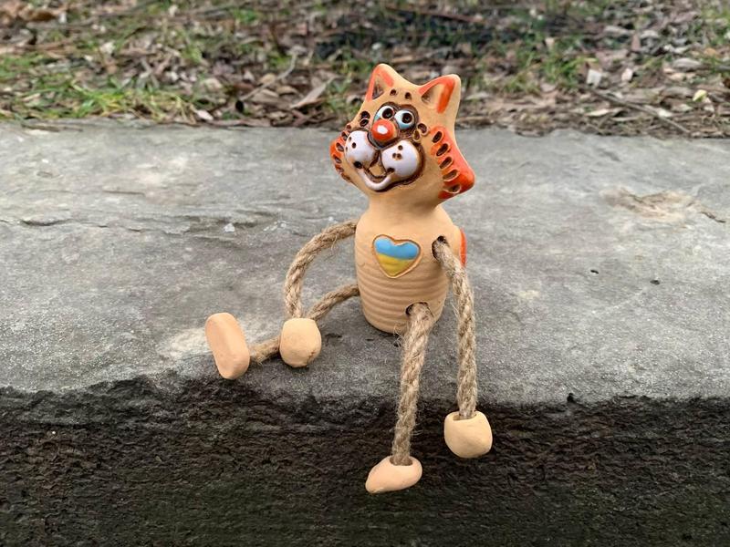 Скульптура керамическая статуэтка из керамики фигурка из керамики кот — цена 290 грн в