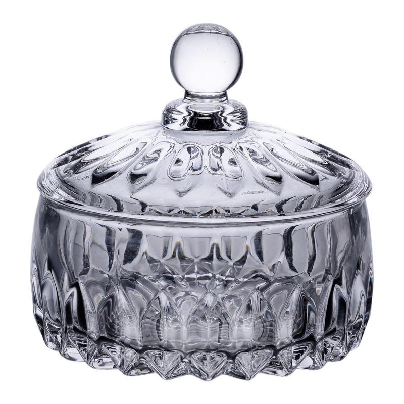 Цукерниця з кришкою ø13 см ваза цукерниця кругла скляна прозора Hp 4 124 — ціна 379 грн у