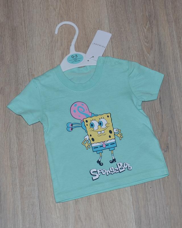 Футболка primark 0-3 міс. 62 spongebob squarepants спанч боб спанчбоб ...