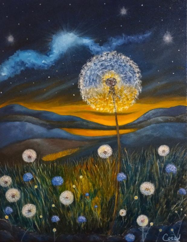 Картина олією космічна кульбабка — ціна 2500 грн у каталозі Картини Купити товари для дому та