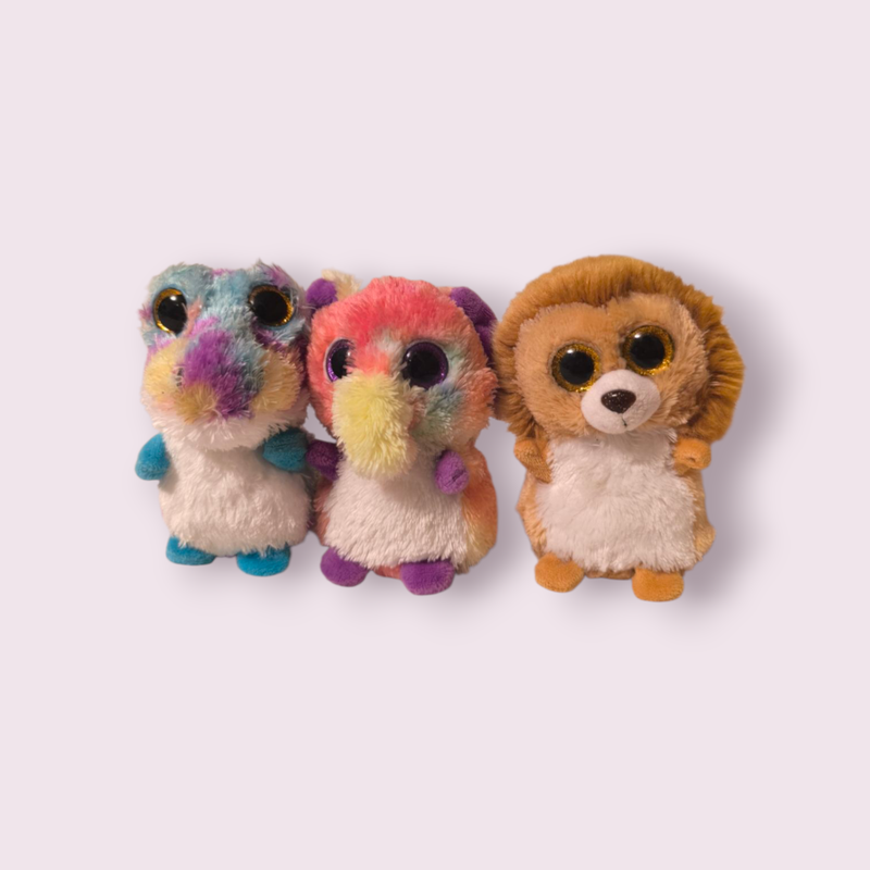 Глазастики keel toys серії mini motsu —діно зеб, лев ларрі та слон ...