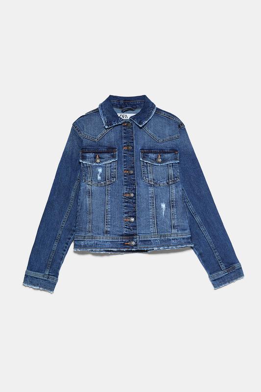 Синяя джинсовая куртка zara джинсовый пиджак зара оригинал курточка ...